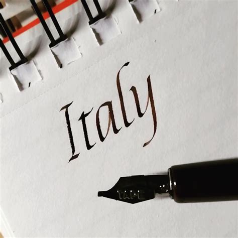 Italy In Italic Script Calligraphy