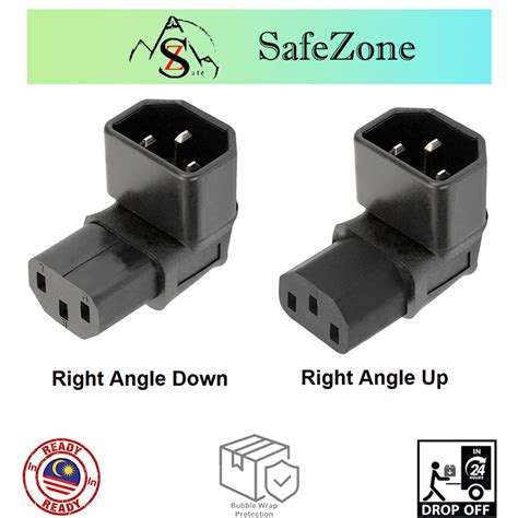 Power Extension Adapter 90 Degree Down Up Right Angled Iec C14 Male And Iec C13 Female Power
