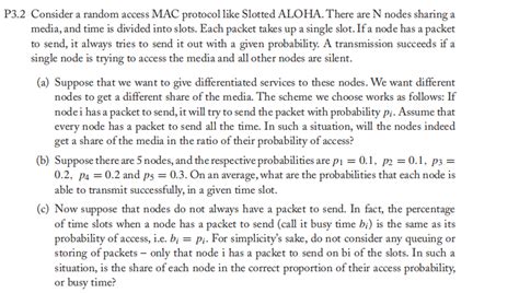 Solved 32 Consider A Random Access Mac Protocol Like