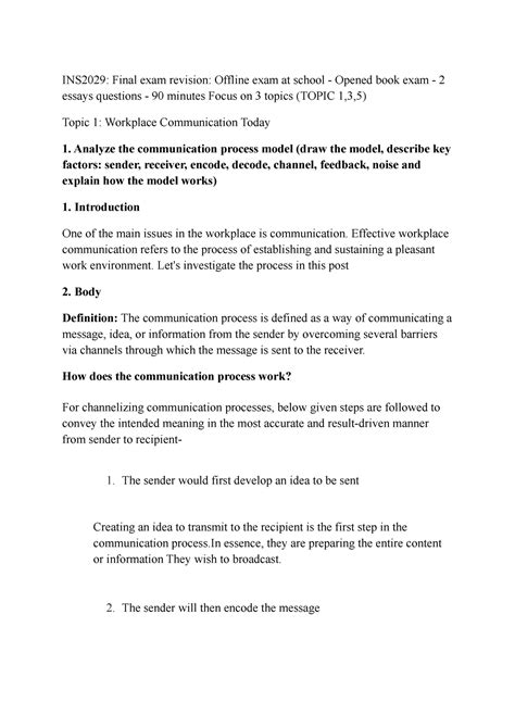 GTKD Đây là đề cương ôn thi final môn giao tiếp trong kinh doanh INS Final exam