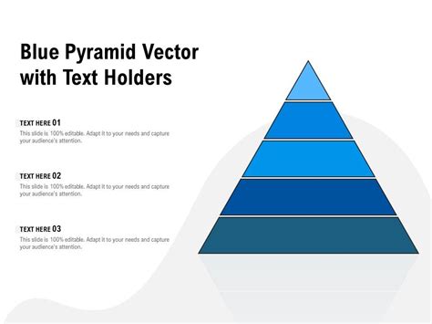 Blue Pyramid Vector With Text Holders Ppt PowerPoint Presentation Model Deck