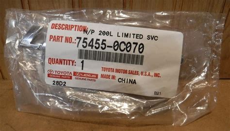 Toyota 4runner Tacoma Tundra Sequoia Pillar Roof Side Limited Emblem