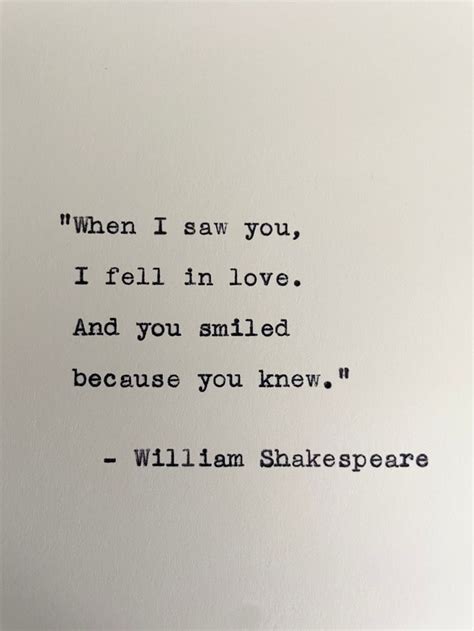 Shakespeare Love Quotes When I Saw You