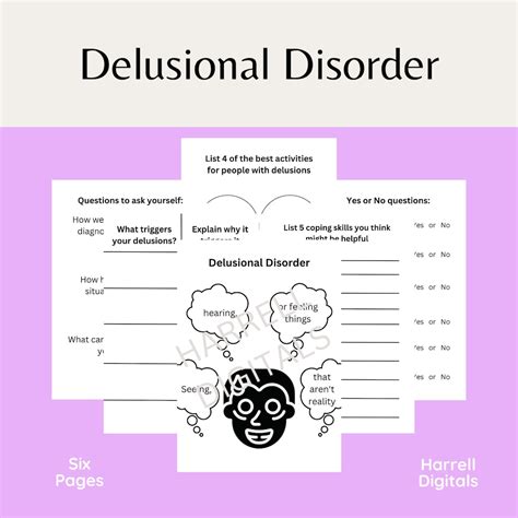 Printable Delusional Disorder Worksheets Therapy Session Questions