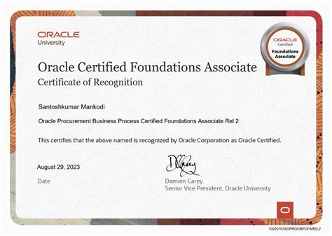 Suntosh Mankodi On Linkedin Oraclecertified Oracle Oraclecloud Oracleuniversity