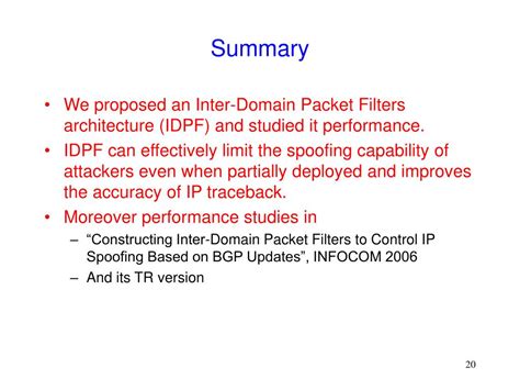 Ppt Controlling Ip Spoofing Via Inter Domain Packet Filters