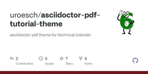 Github Uroeschasciidoctor Pdf Tutorial Theme Asciidoctor Pdf Theme For Technical Tutorials