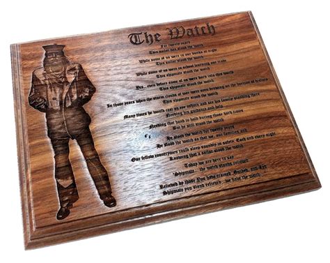 The Watch Poem Engraved With A Lone Sailor Plaque Retirement Etsy