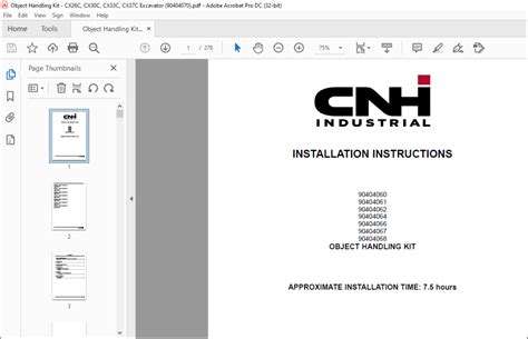 cnh object handling kit cx26c cx30c cx33c cx37c excavator installation