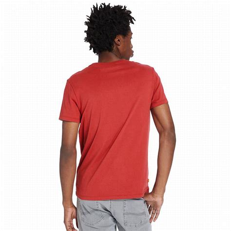 Timberland All Gender Heavyweight Badge Factory Outlet Red Mens T Shirts