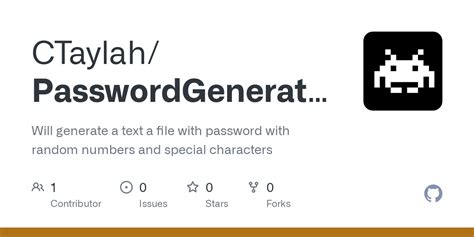 GitHub CTaylah PasswordGenerator Will Generate A Text A File With Password With Random