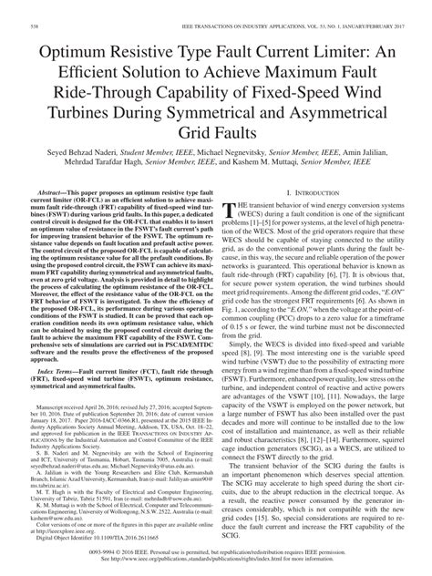 Pdf Optimum Resistive Type Fault Current Limiter An Efficient Solution To Achieve Maximum