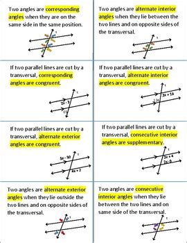 Angles Formed By A Transversal Foldable For Interactive Notebooks By Systry