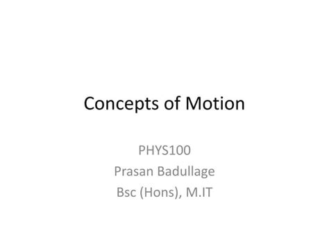 Concepts Of Motion In Kinematics Physics Pptx