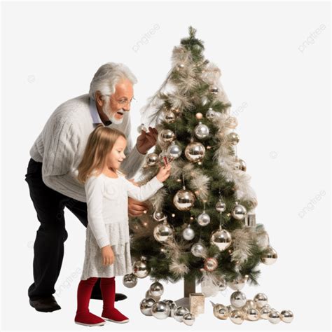 조부모님은 어린 손녀와 함께 크리스마스 트리를 장식합니다 크리스마스 가족 상위 할머니 Png 일러스트 및 이미지 에 대한 무료 다운로드 Pngtree