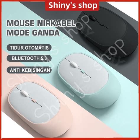 Jual Wireless Silent Mouse Dual Mode Usb Receiver Blueotooh 5 3 Rechargeable Notebook Tablet