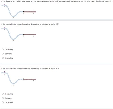Solved In The Figure A Block Slides From A To Calong A Chegg Com