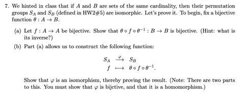 Solved We Hinted In Class That If A And B Are Sets Of The Chegg Com