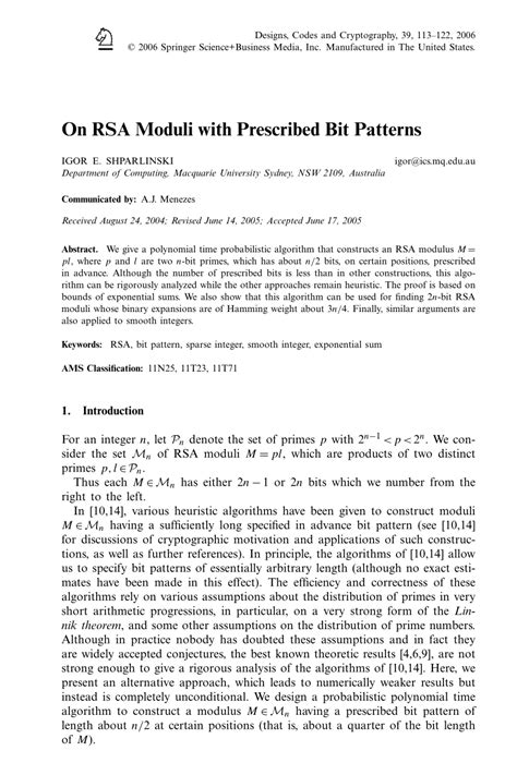 pdf on rsa moduli with prescribed bit patterns