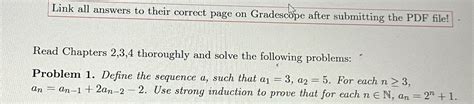 solved define the sequence a ﻿such that a1 3 a2 5 ﻿for