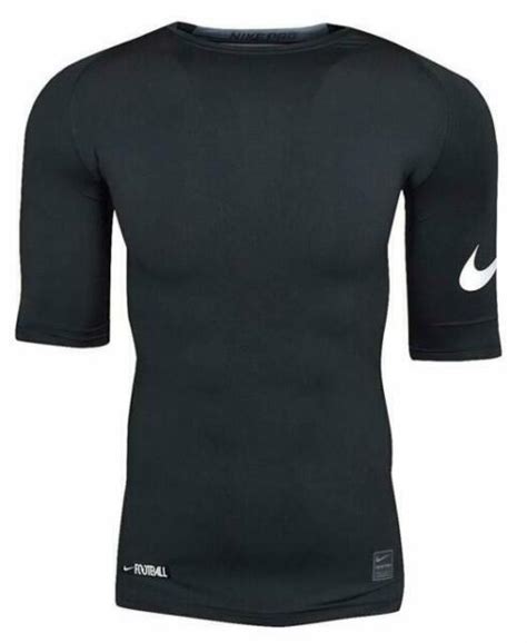 Nike Pro 1 2 Sleeve Compression Football Shirt Black Gym Mens 2xl Xxl For Sale Online Ebay