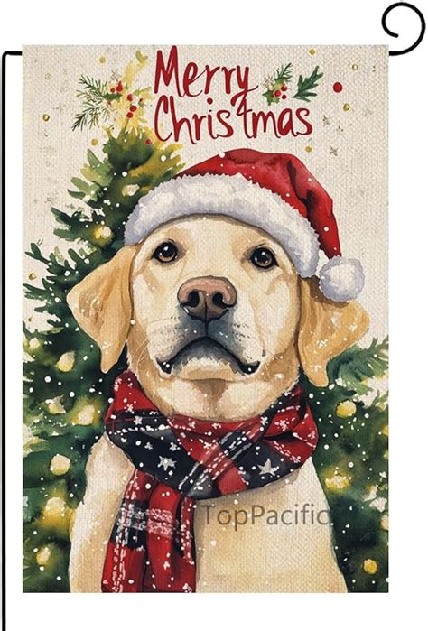 Toppacific Merry Christmas Garden Flag Labrador Retriever
