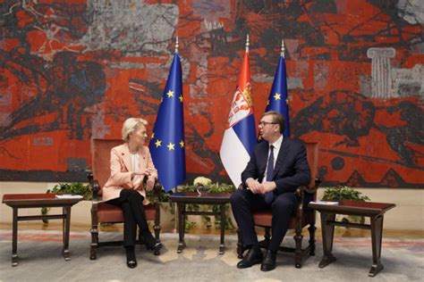 Урсула фон дер Лајен во Белград Партнерството меѓу Србија и ЕУ станува се посилно