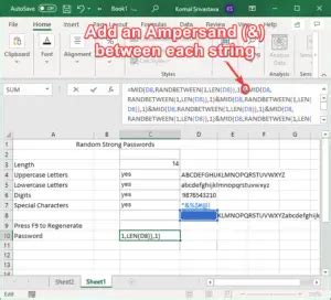 How To Generate A Random Strong Password In Excel