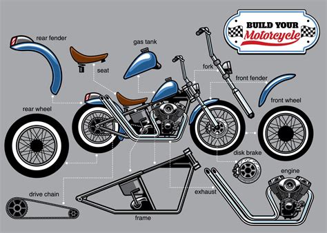Edificio Motocicleta Partes Conjunto 21902179 Vector En Vecteezy