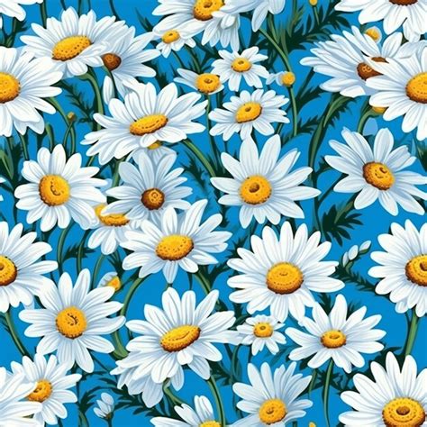 Premium Ai Image Daisy Pattern For Collage Art
