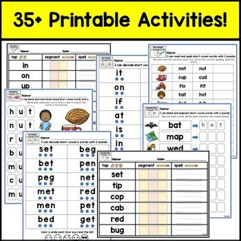 Reading Intervention Kit Blending Segmenting Decoding Encoding VC CVC