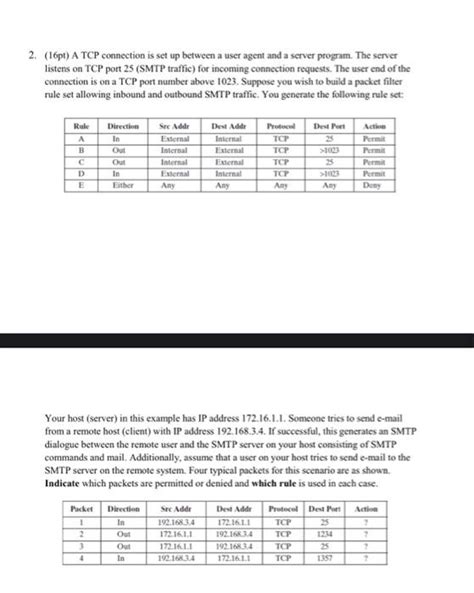 solved 2 16pt a tcp connection is set up between a user