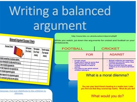Balanced Arguments Teaching Resources Balanced Arguments Teaching Resources