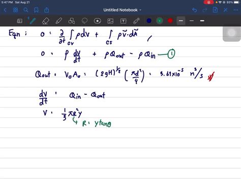 A Conical Flask Contains Water To Height H 36 8 Mm Where The Flask Diameter Is D 29 4 Mm Water