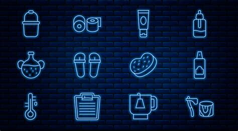 그루터기에 나무 도끼를 설정 헤어 스프레이 크림 로션 화장품 튜브 플립 플롭 에센셜 오일 병 사우나 양동이 목욕 스폰지 및 화장지 롤 아이콘에 대한 스프레이 캔 벡터 가방에