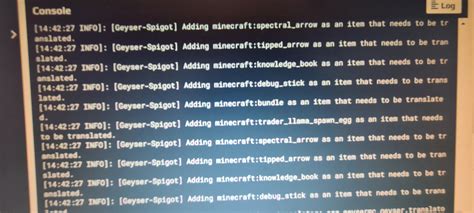 Geyser Console Debugging Says Inmapped Items · Issue 2928 · Geysermc