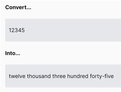 Convert Numbers Into English Words Css Script