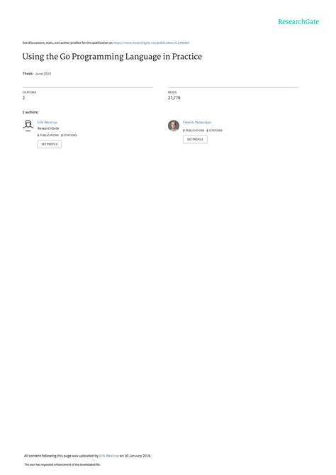 Golang Thesis See Discussions Stats And Author Profiles For This