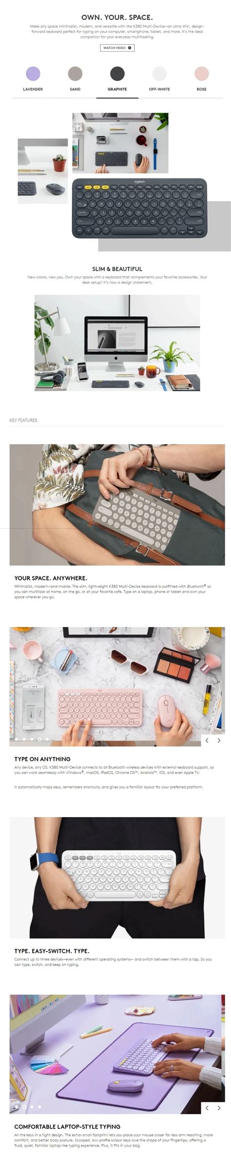 Logitech K Multi Device Wirless Keyboard Alfrensia