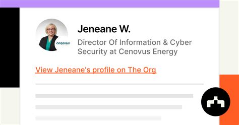 Jeneane W Director Of Information And Cyber Security At Cenovus Energy