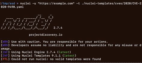 CVE FTL Could Not Run Nuclei No Valid Templates Were Found Issue