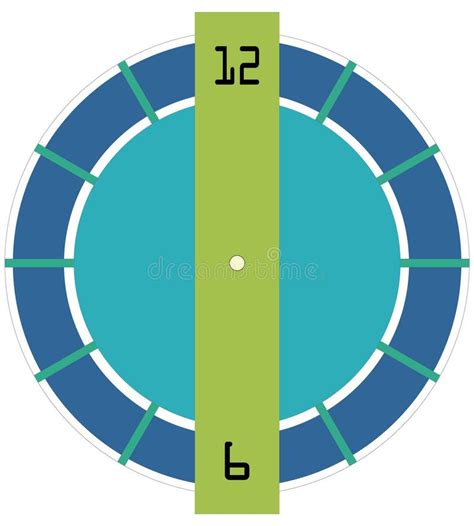 Simplistic Analog Clock Dial Representation Stock Illustration