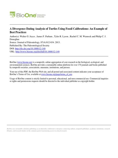 A Divergence Dating Analysis Of Turtle Using Fossil Calibrations An