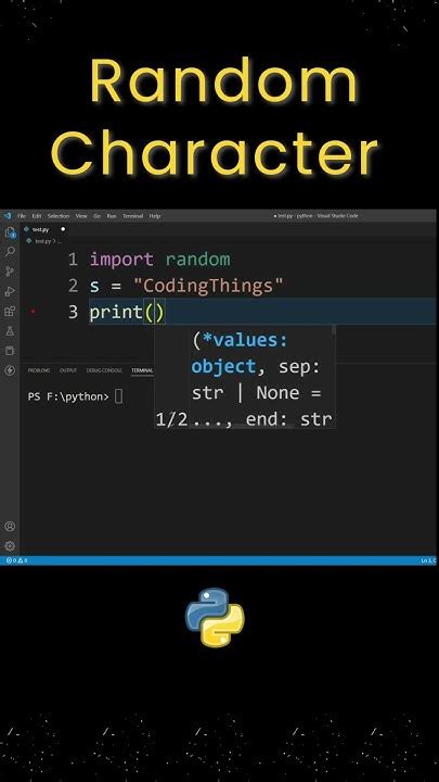 Print Random Characters Of A String In Python Shorts Youtube