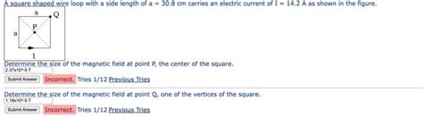 Solved A Square Shaped Wire Loop With A Side Length Of A Chegg