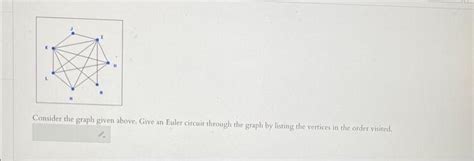 Solved Consider The Graph Given Above Give An Euler Circuit