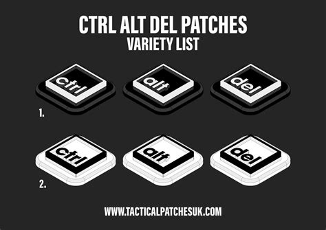 Ctl Alt Del Velcro Patch Sets Tacticalpatchesuk 1x1 Tacticalpatchesuk