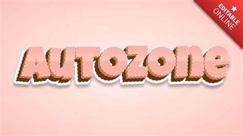 Autozone 3d текстовый торт с печеньем Генератор текстовых эффектов