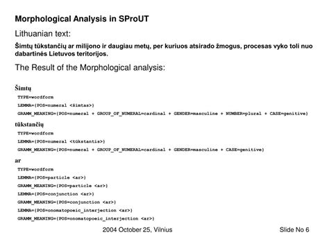 Ppt A Tool Morphological Analyzer Synthesizer For Lithuanian Powerpoint Presentation Id