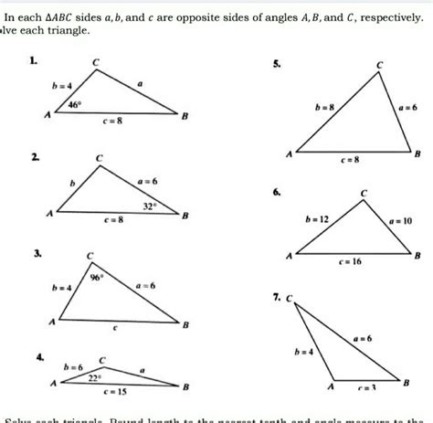 Solved In Each Delta Abc Sides A B And C Are Opposite Sides Of Angles A B And C